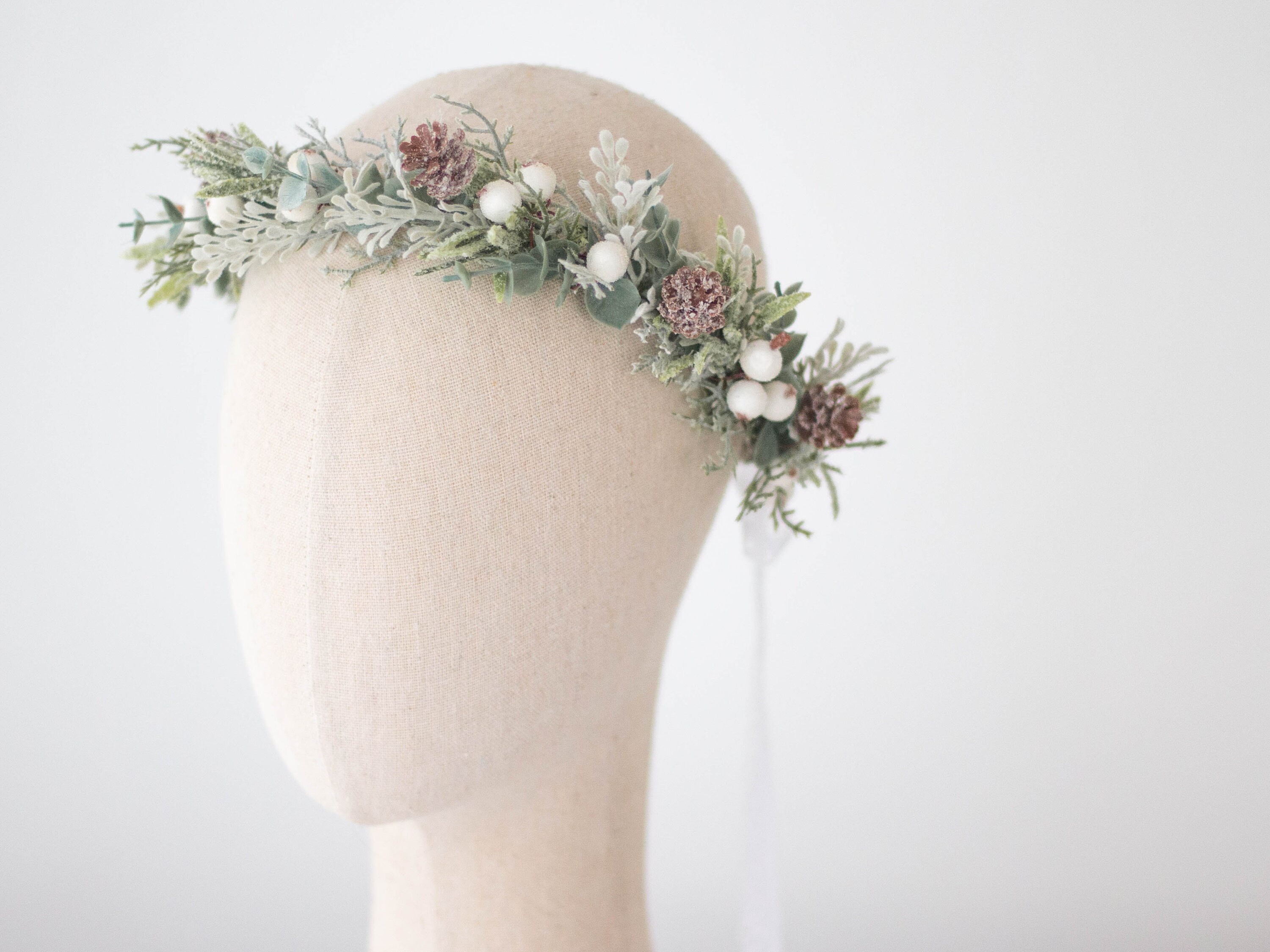 Winter Flower Crown Wedding Christmas Hair Accessories - Etsy