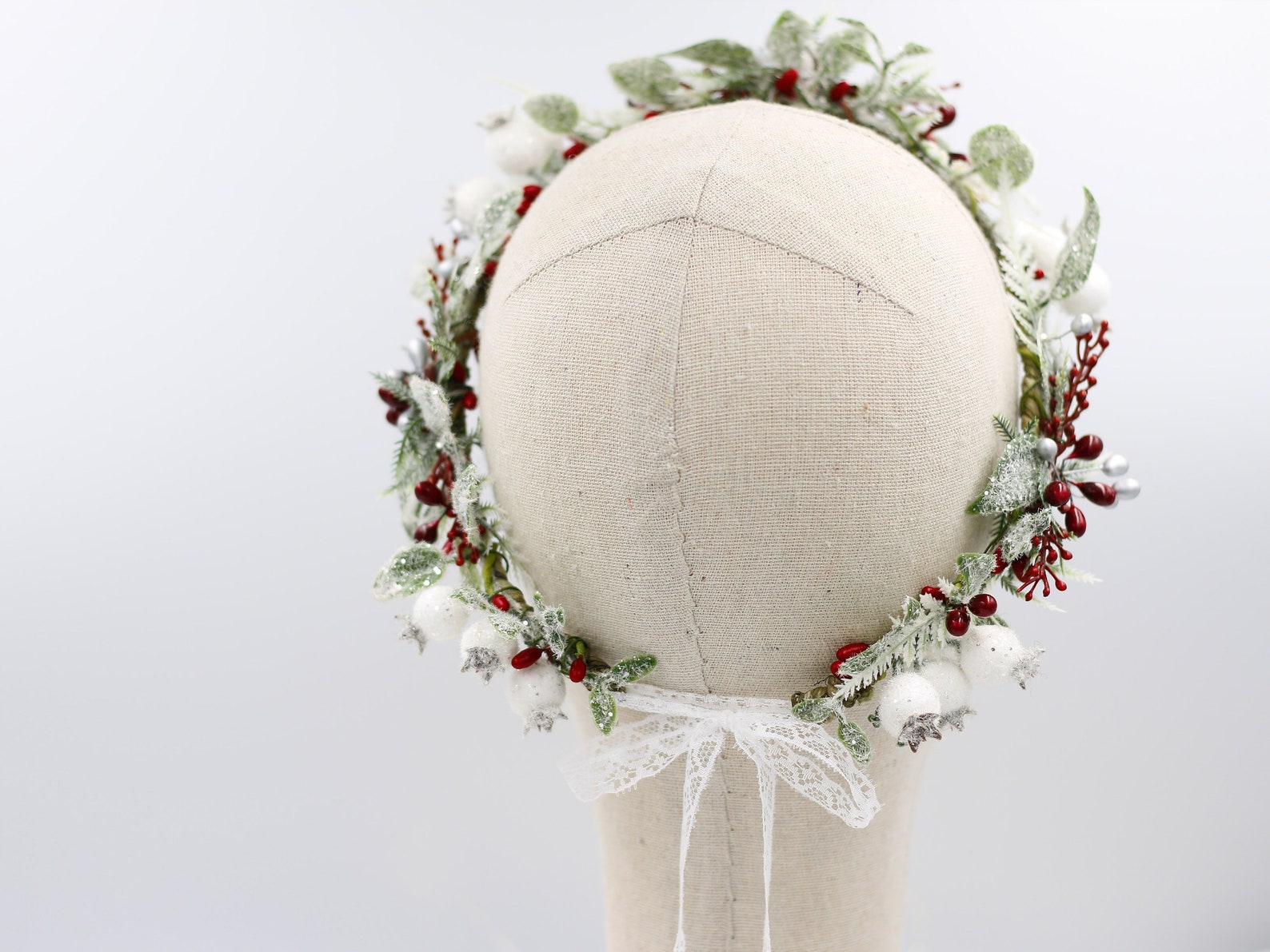 Frosted Flower Crown Winter Crown Holiday Crown Christmas - Etsy
