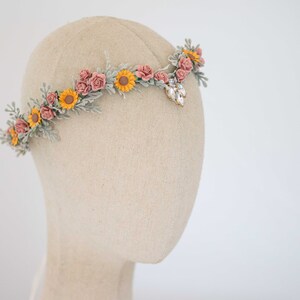 Sunflower Elven Tiara: Crystal Fairy Flower Crown Headband - Etsy
