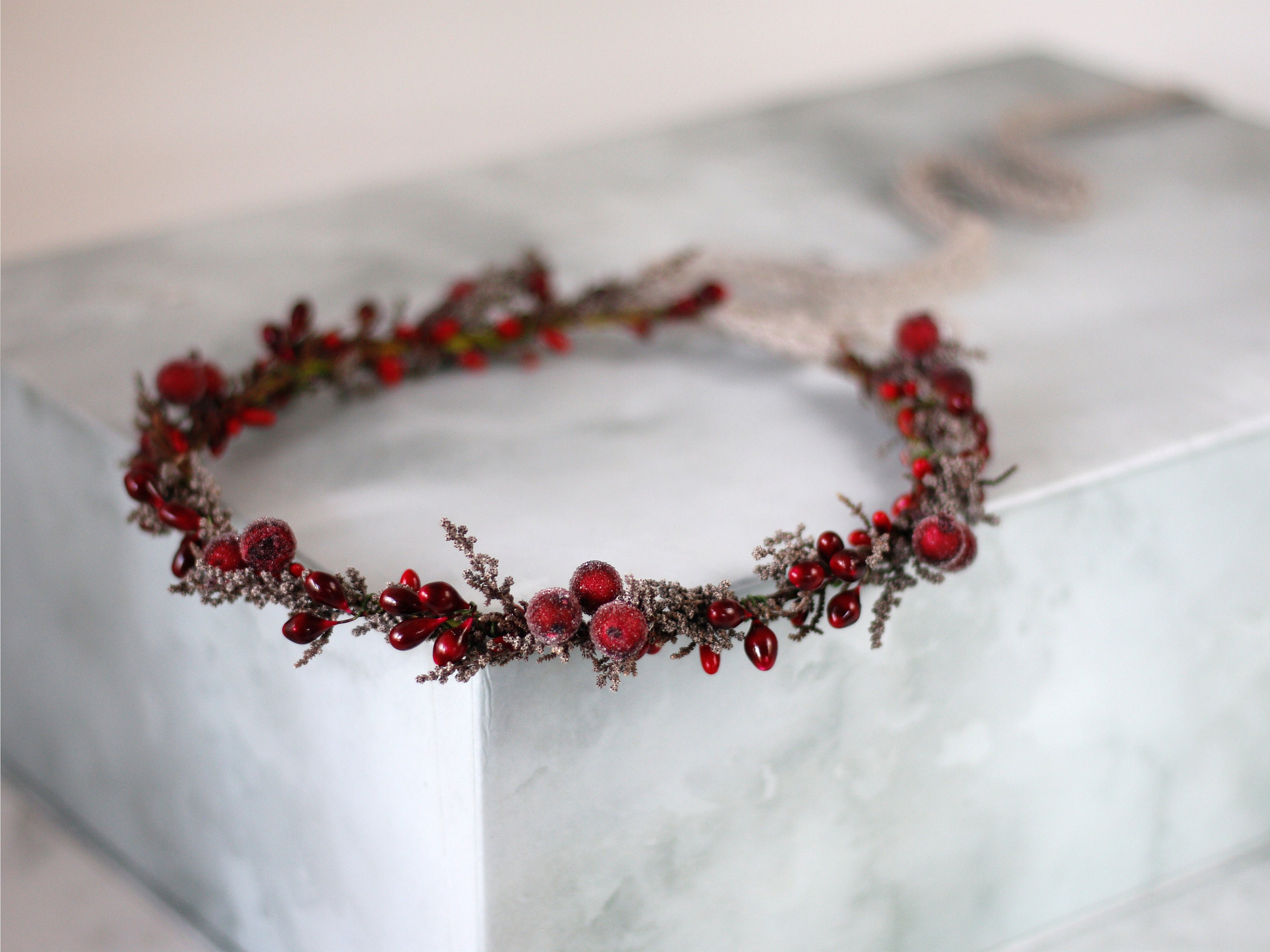Winter Crown Red Berry Flower Crown Christmas Crown With - Etsy UK