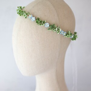 Minimalist Blue Flower Crown for Wedding Forget-me-not - Etsy