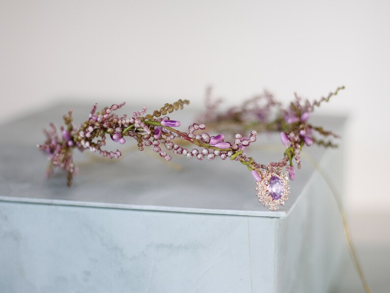 Lavender flower crown elven flower crown wedding lavender | Etsy