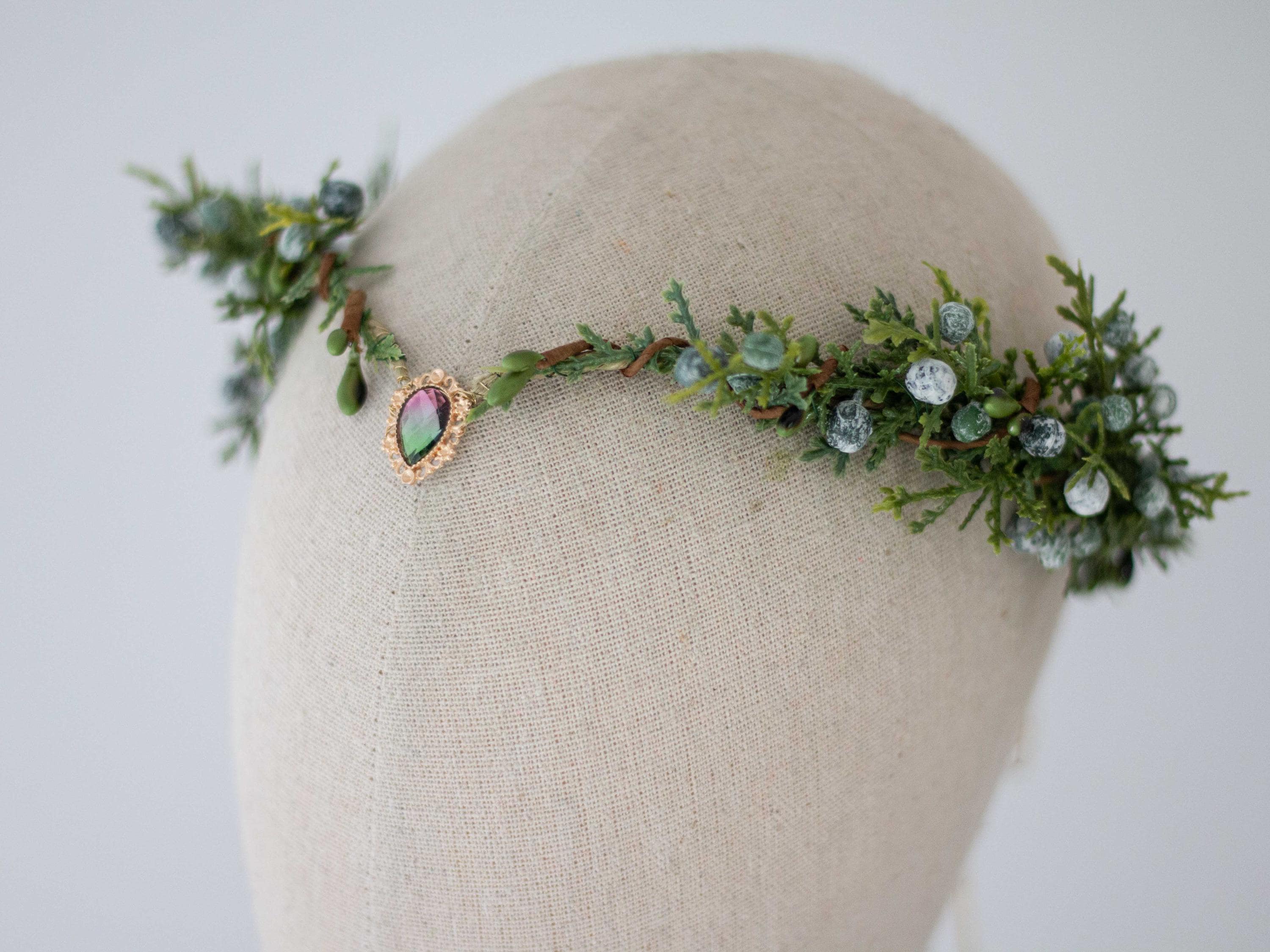 Woodland Elven Tiara: Juniper Forest Fairy Crown Headpiece - Etsy
