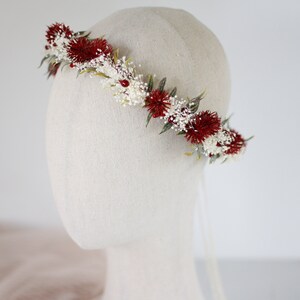 Red Ivory Flower Crown Wedding, Baby's Breath Crown, Dainty Flower ...