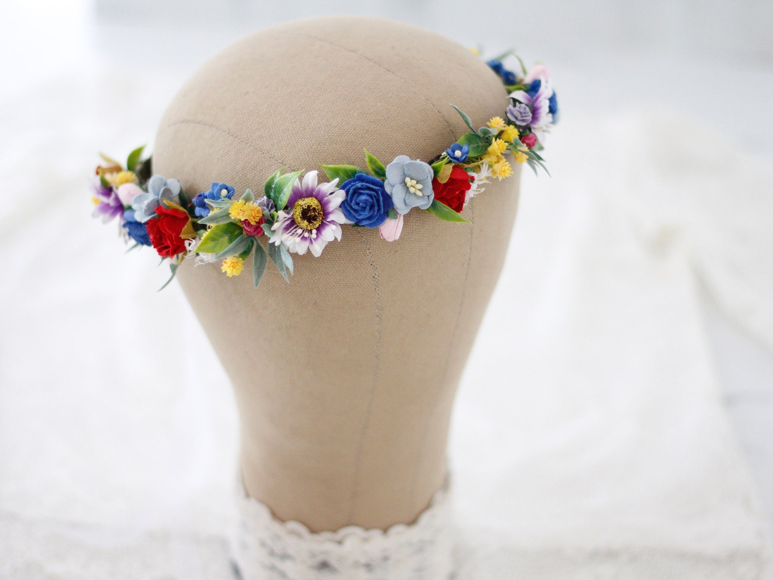 Colorful Flower Crown for Wedding Bohemian Hair Crown | Etsy