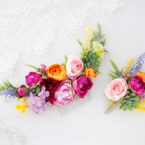 Flower Hair Comb - Etsy