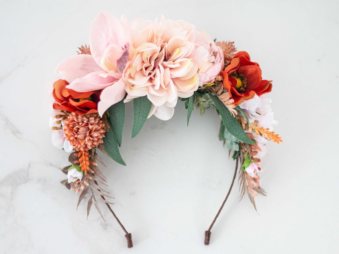 Flower Headband Wedding, Boho Flower Crown, Frida Khalo Flower ...