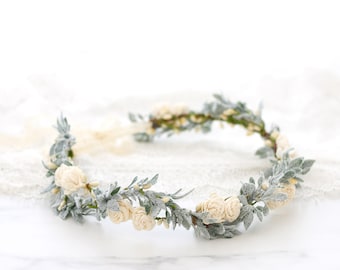 Rustic Flower Crown Wedding Boho Bride Crown Wedding Flower | Etsy