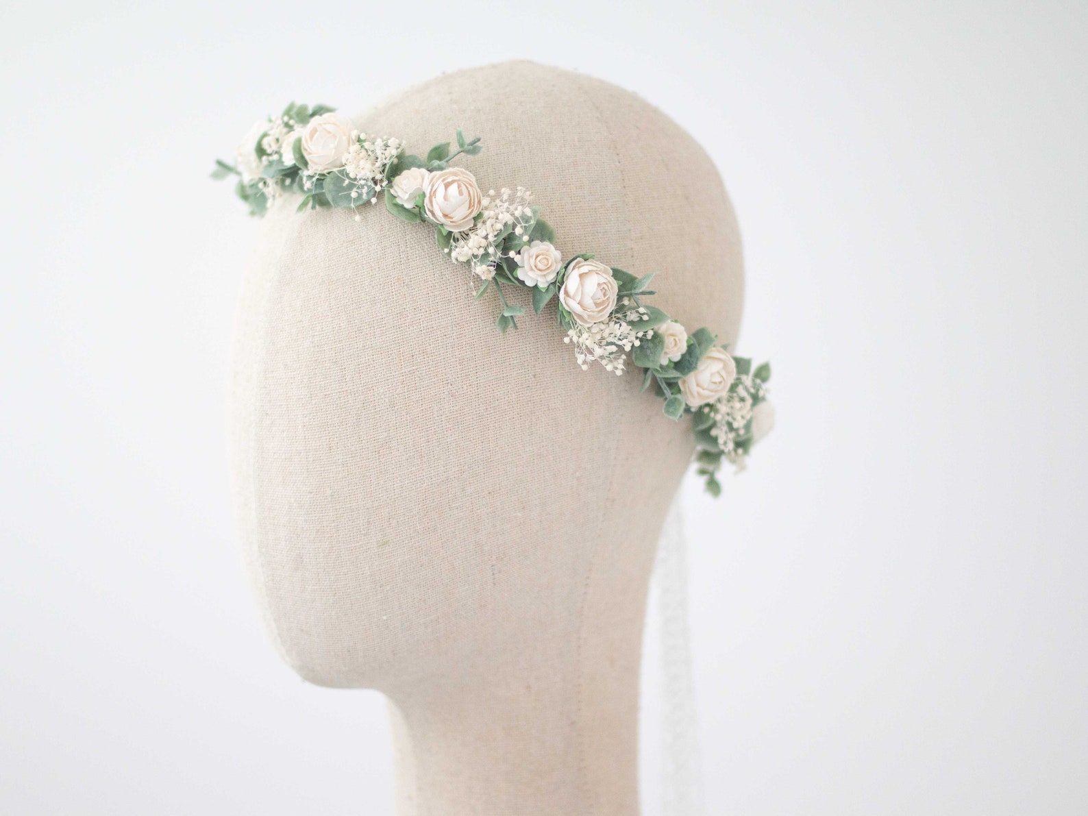Eucalyptus Flower Crown Wedding Green Flower Crown - Etsy