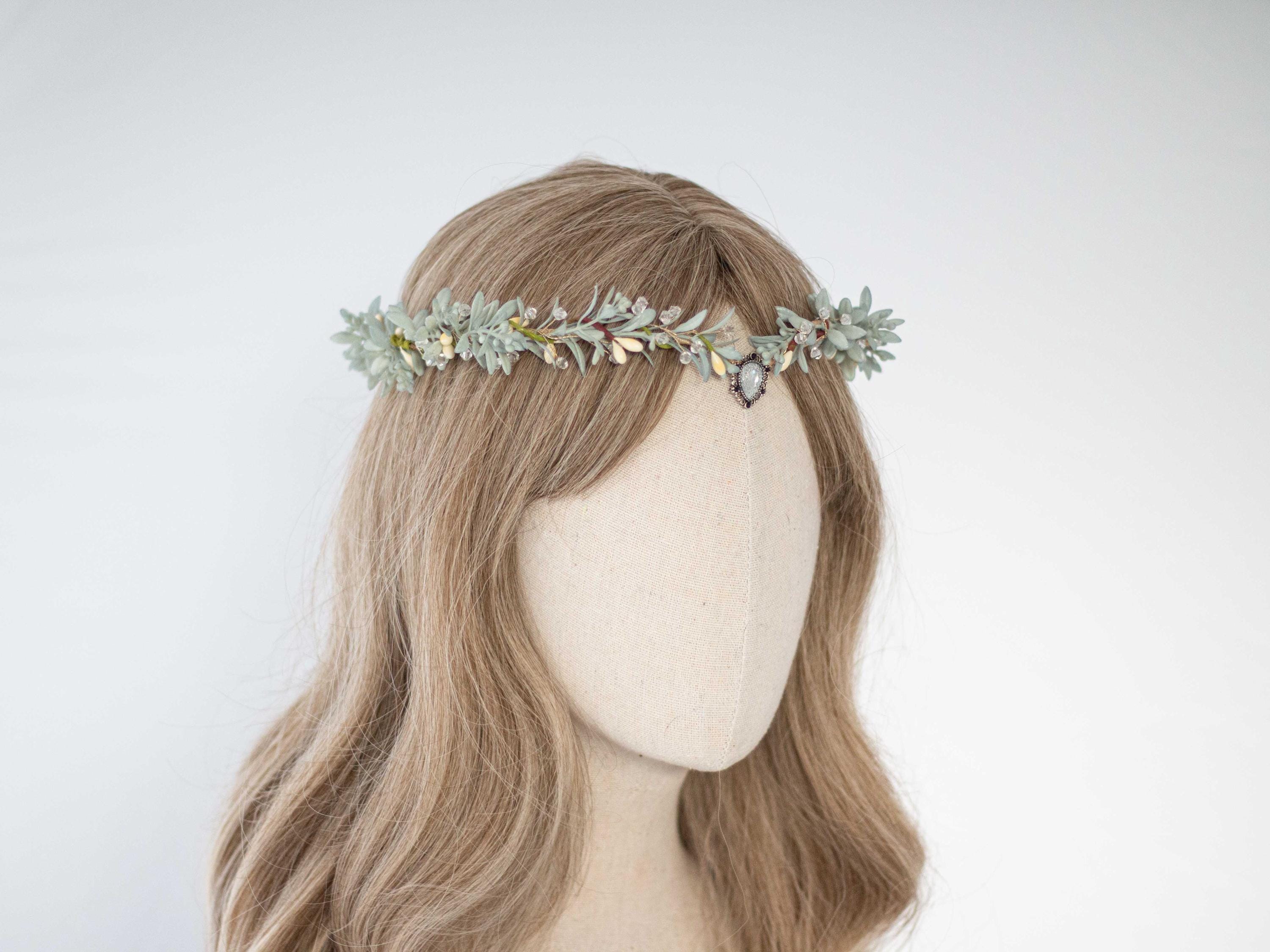 Elven Headpiece With Gemstone: Winter Fairy Bridal Tiara - Etsy