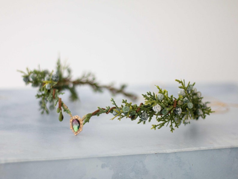 Woodland Elven Tiara: Juniper Forest Fairy Crown Headpiece - Etsy