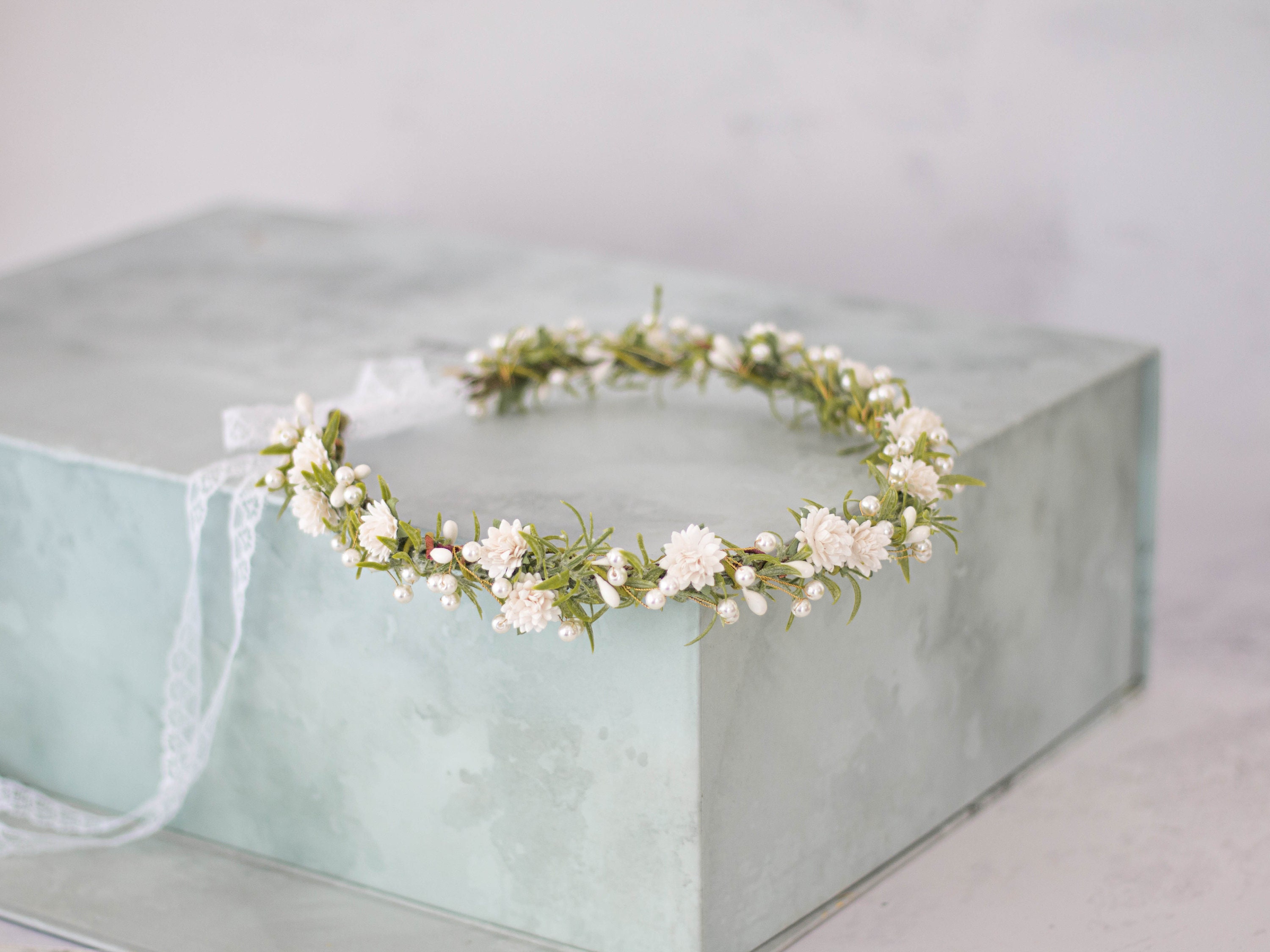 Dainty Flower Crown Wedding Bridal Flower Crown Flower Hair - Etsy