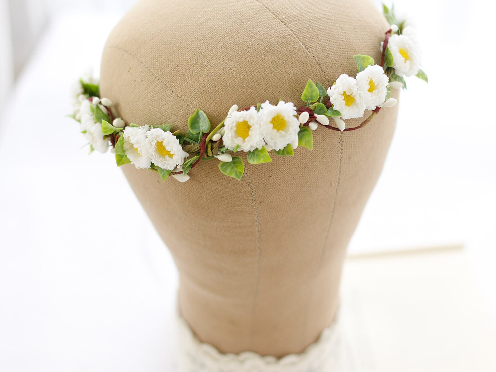 Daisy Flower Crown Wedding Floral Crown Dainty Flower Crown - Etsy