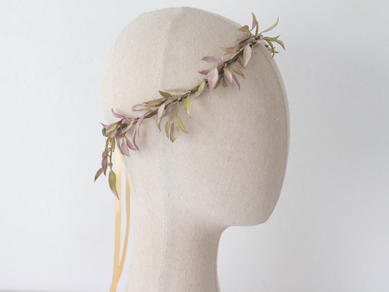 Purple Leaf Crown for Wedding Dainty Floral Crown Thin - Etsy
