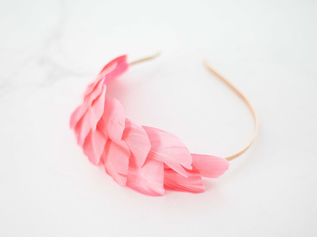 Pink Feather Headband, Fascinator With Feathers, Modern Headdress ...
