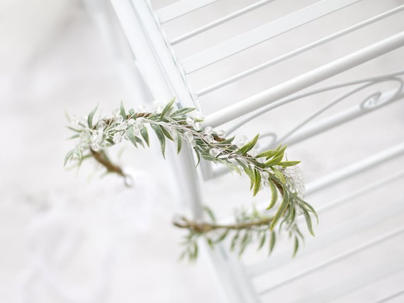 Leaf Flower Crown Greenery Flower Crown Crystal Flower | Etsy