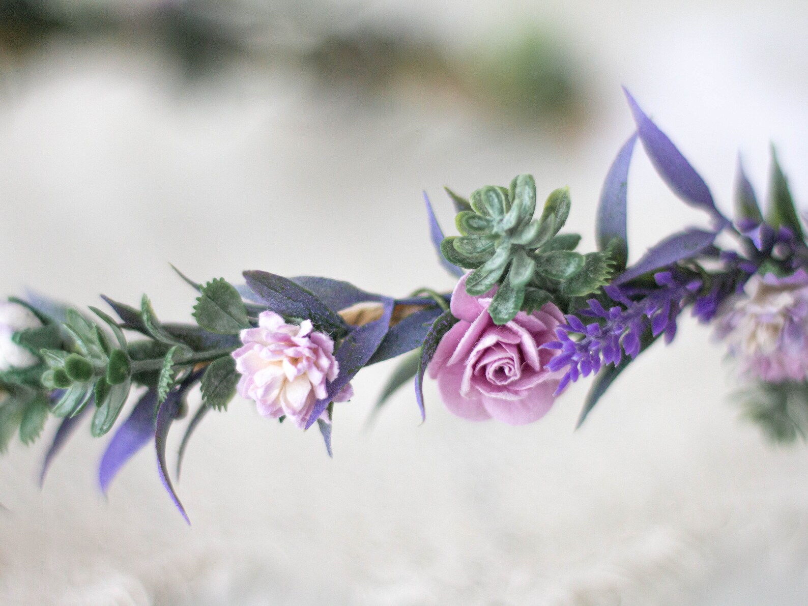 Elven Flower Crown Wedding Lavender Purple Elf Tiara for - Etsy