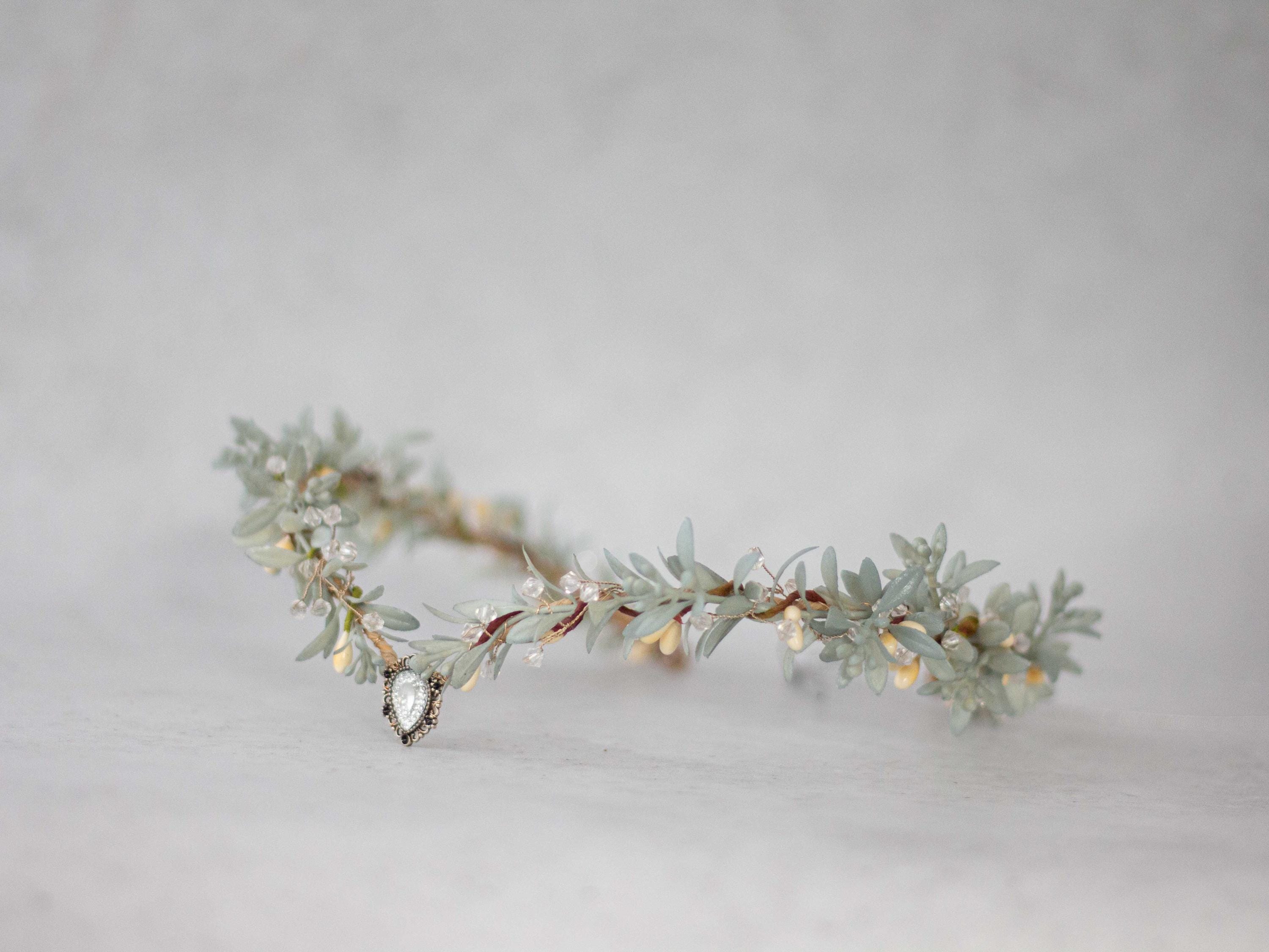 Elven Headpiece With Gemstone: Winter Fairy Bridal Tiara - Etsy
