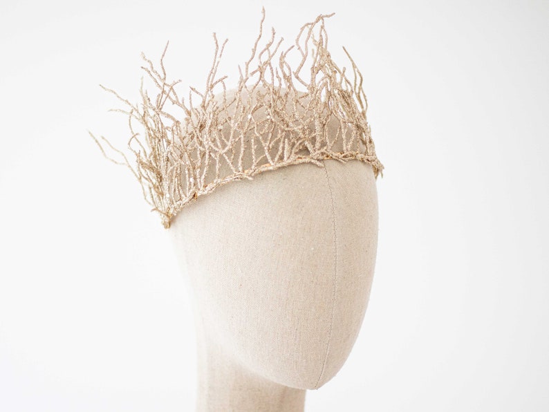 Gold Glitter Crown Gold Twig Crown Glitter Halo Headpiece - Etsy