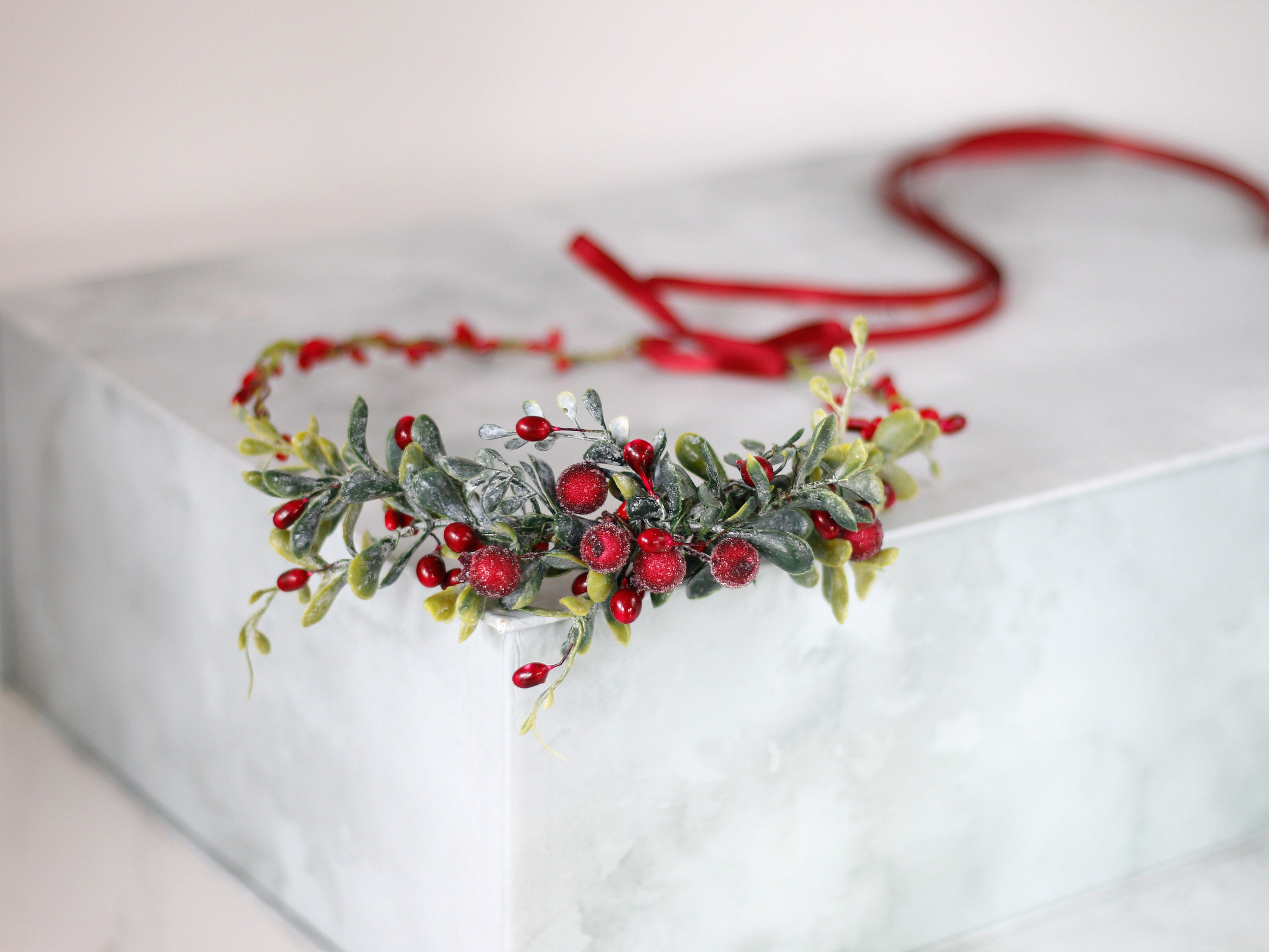 Winter Crown Red Berry Flower Crown Christmas Crown Wedding | Etsy