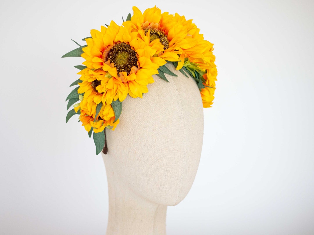 Sunflower Headband, Large Sunflower Flower Crown, Fall Flower Head ...