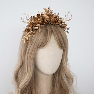 Gold Deer Antler Headband, Faun Costume Crown, Reindeer Headband With ...