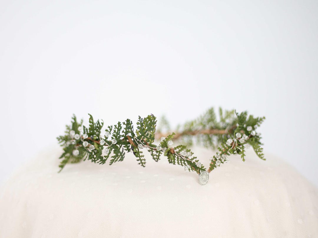 Fern Leaf Crown, Woodland Elven Tiara, Green Forest Circlet, Witchy ...