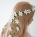 Delicate White Cascade Flower Crown, Wedding Flower Crown, Cascading ...