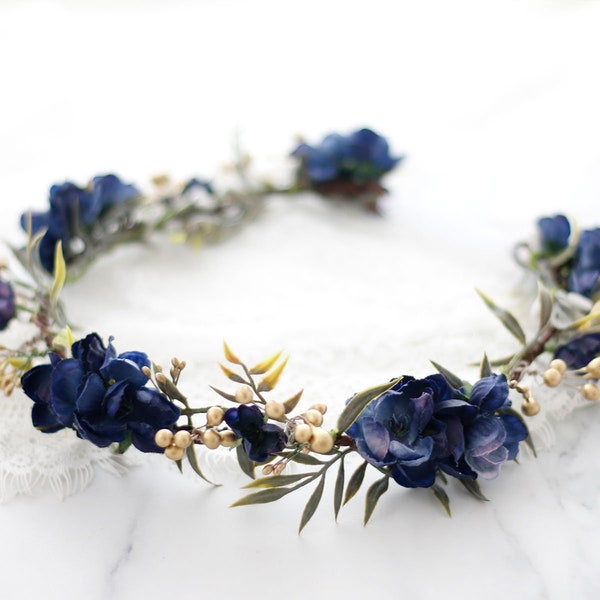 Blue Flower Crown - Etsy