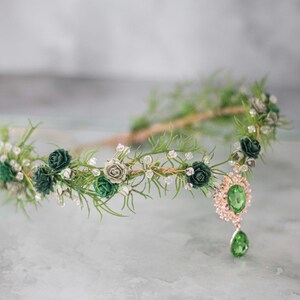 Greenery Flower Crown, Elven Circlet, Forehead Tiara, Fae Flower Crown ...