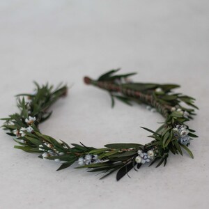 Dried Flower Hairband, Green Blue Floral Headband, Floral Hair Wreath ...