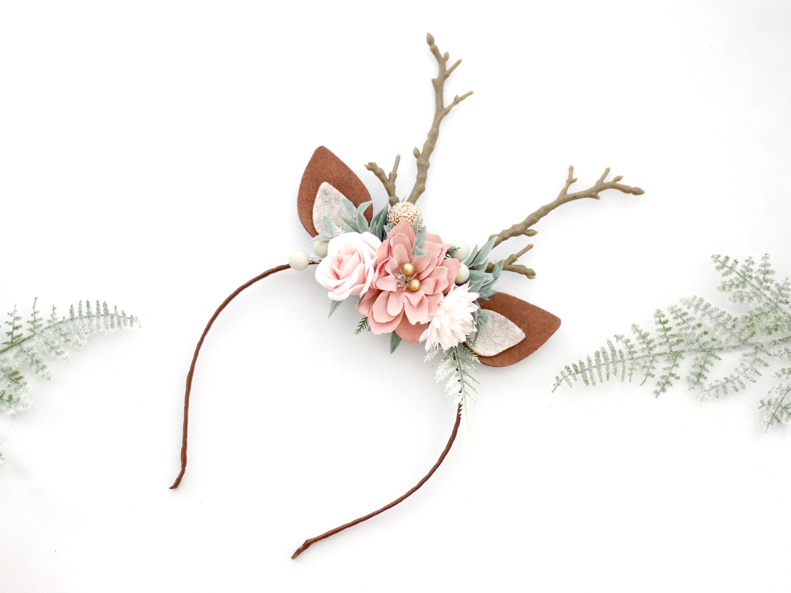 Deer Antler Headband Horns Headpiece Christmas Photo Prop - Etsy