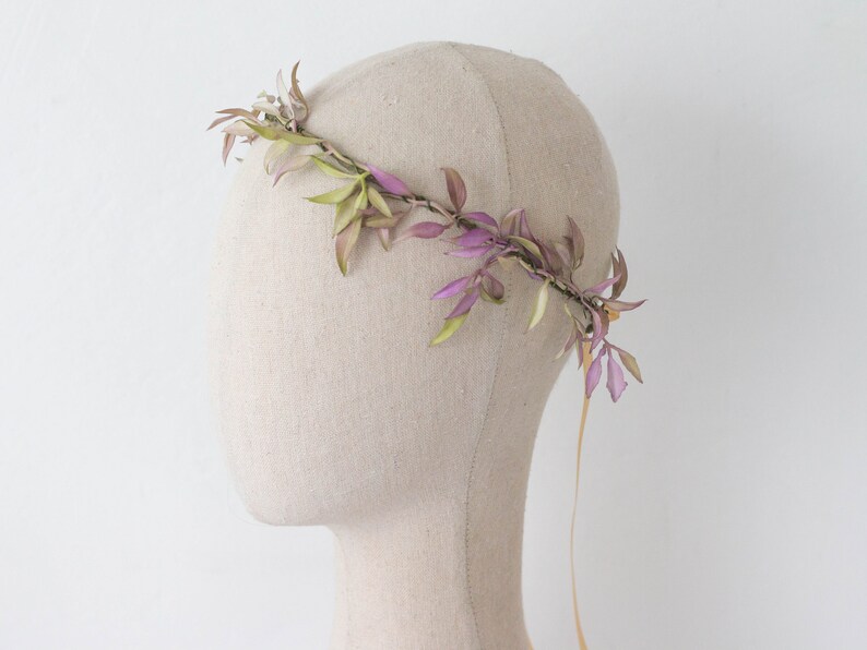 Purple Leaf Crown for Wedding Dainty Floral Crown Thin - Etsy