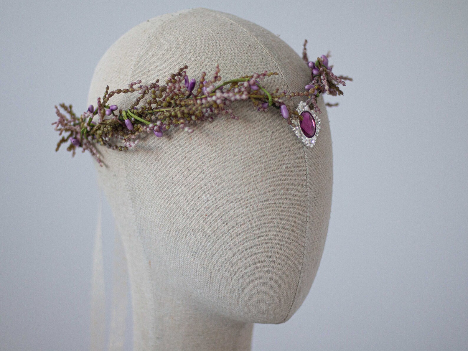 Lavender Flower Crown Elven Flower Crown Wedding Lavender - Etsy