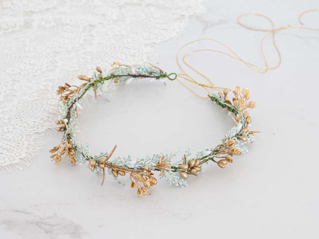 Dainty Crown Wedding, Dainty Floral Head Piece, Bridal Floral Garland ...