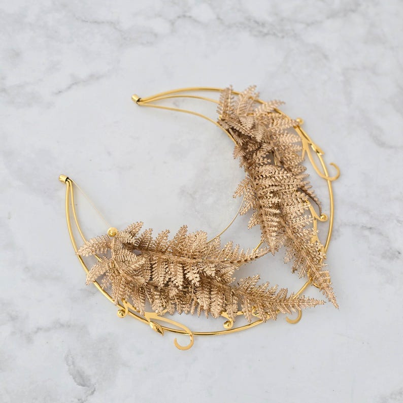 Gold Fern Leaf Crown: Greek Goddess Headpiece - Etsy