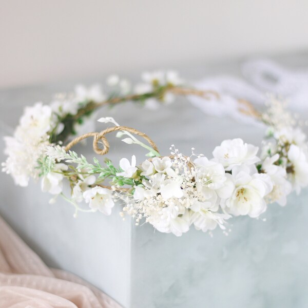 White Flower Crown - Etsy
