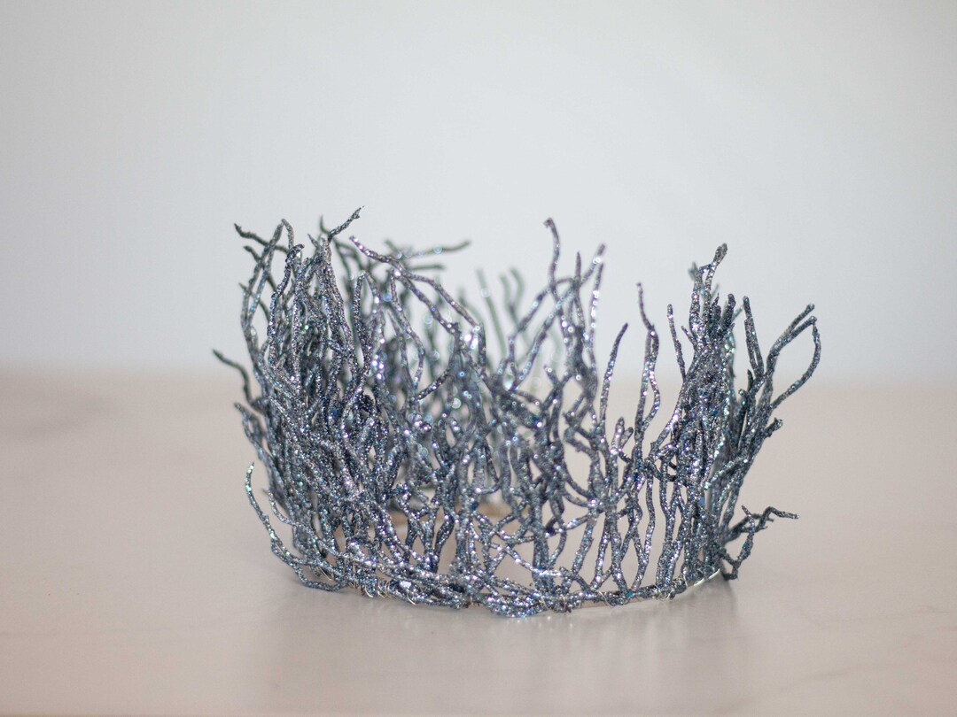 Dark Glitter Crown, Shiny Twig Crown, Glitter Halo Headpiece, Festival ...