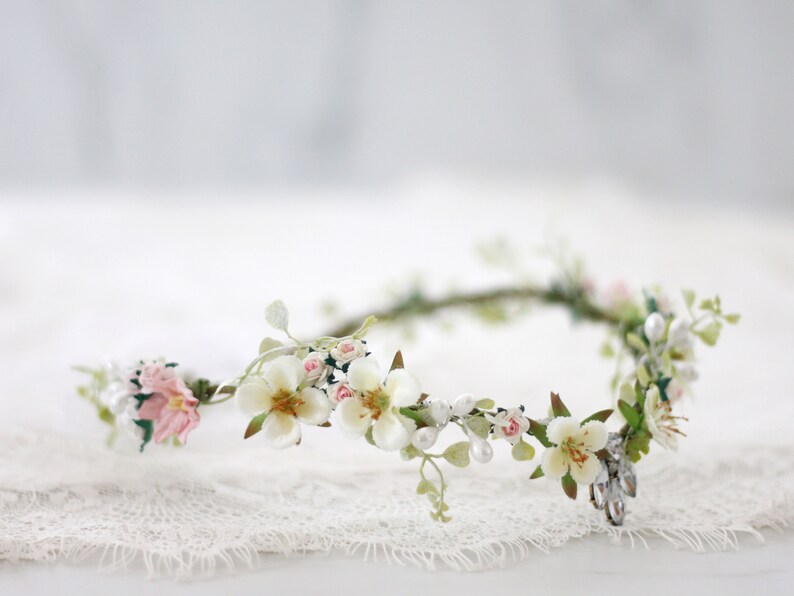 Elven Fairy Crown Elvish Flower Crown Elf Headpiece Blush | Etsy