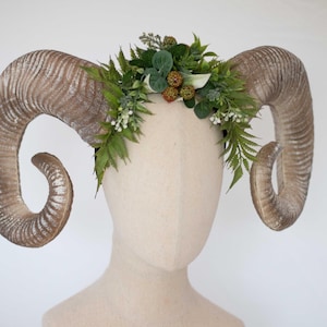 Ram Horns Headband, Pagan Headdress, Faun Costume, Cosplay Horns - Etsy