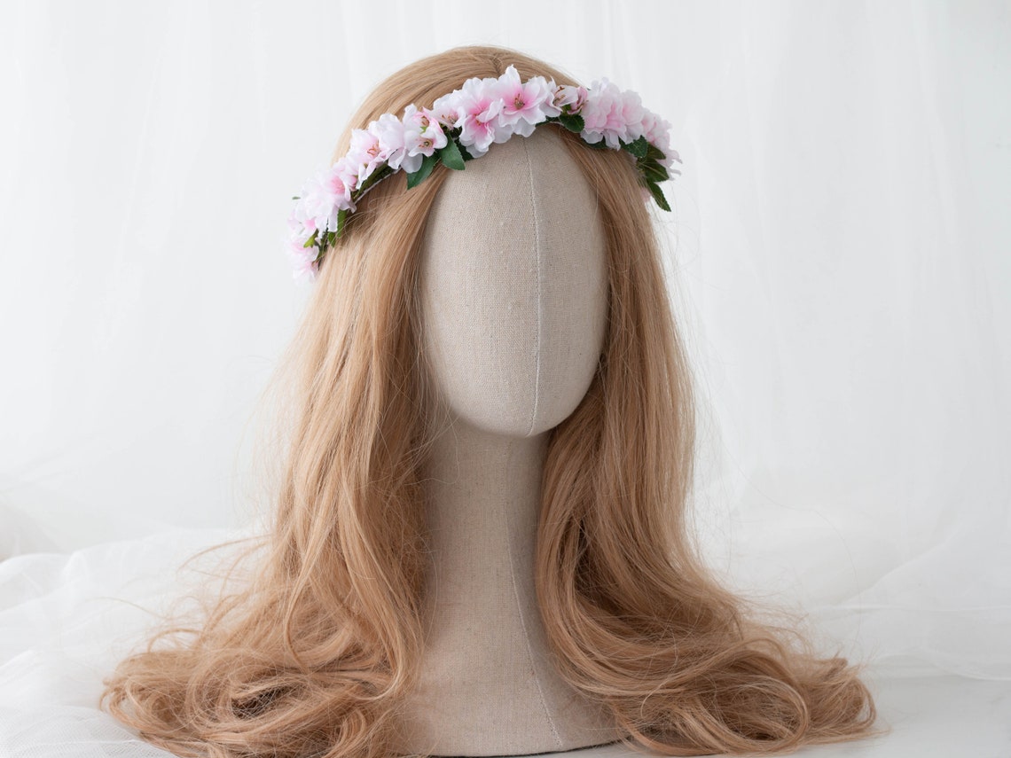 Cherry Blossom Flower Crown for Wedding Sakura Hair Wreath | Etsy