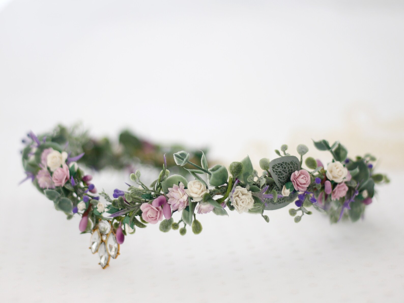 Elven Flower Crown Wedding Lavender Purple Elf Tiara for | Etsy