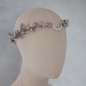 Silver Crescent Moon Crown: Celestial Wedding Headpiece, Elven Tiara - Etsy