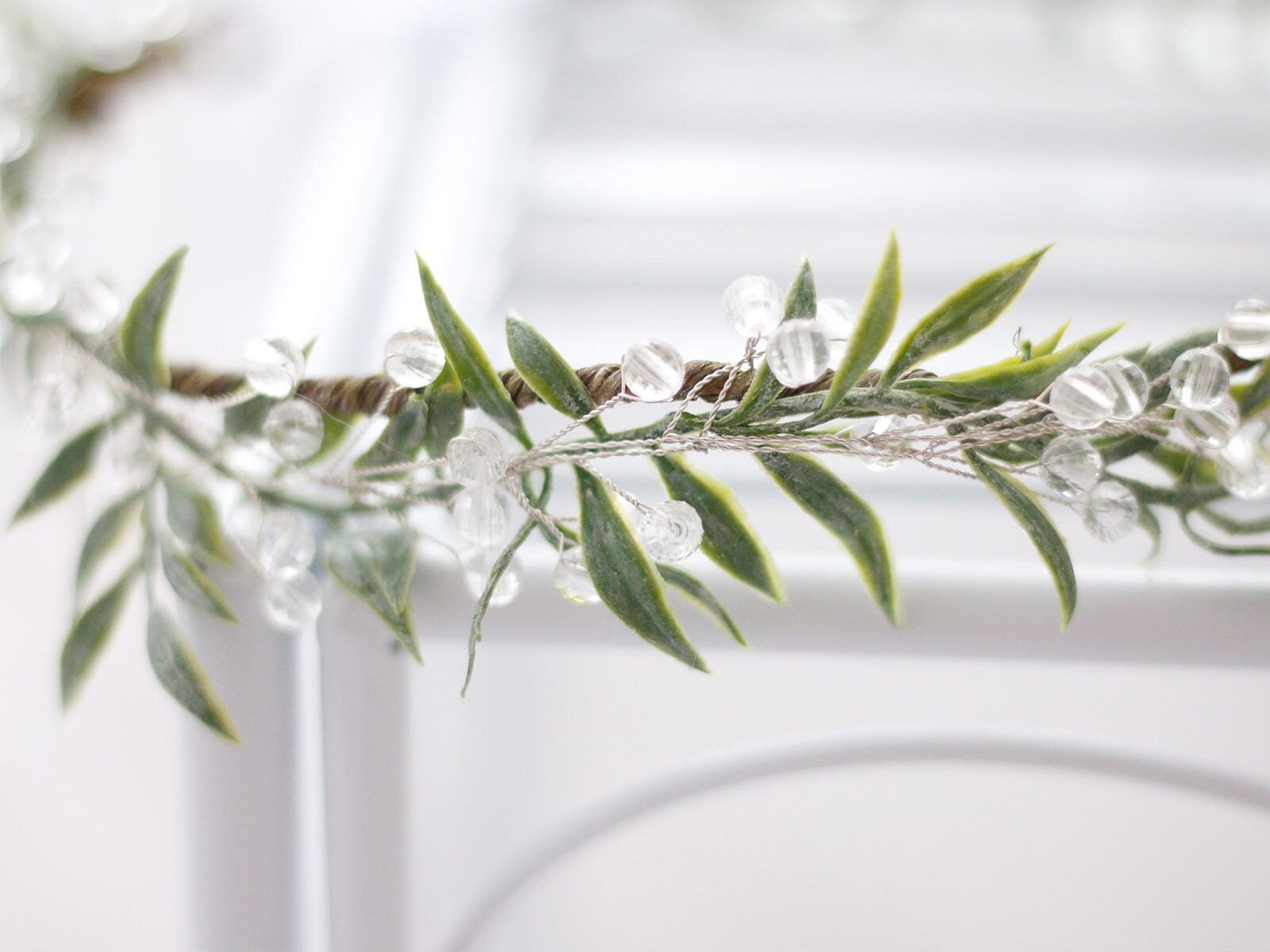 Leaf Flower Crown Greenery Flower Crown Crystal Flower | Etsy