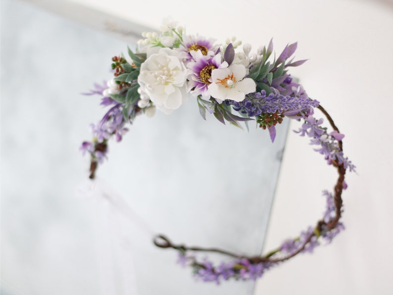 Lavender Flower Crown for Wedding - Etsy