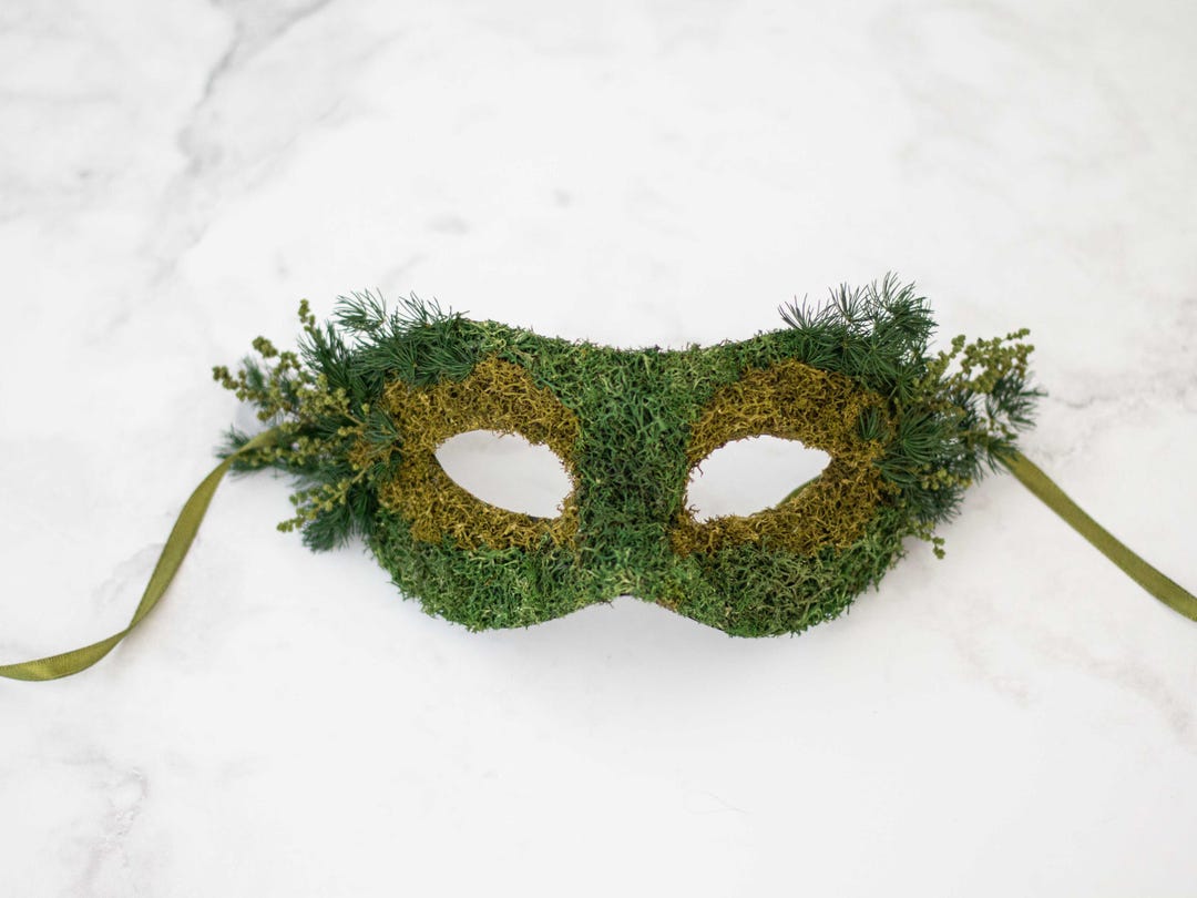 Woodland Masks for Adults, Green Moss Mask, Forest Masquerade Mask ...