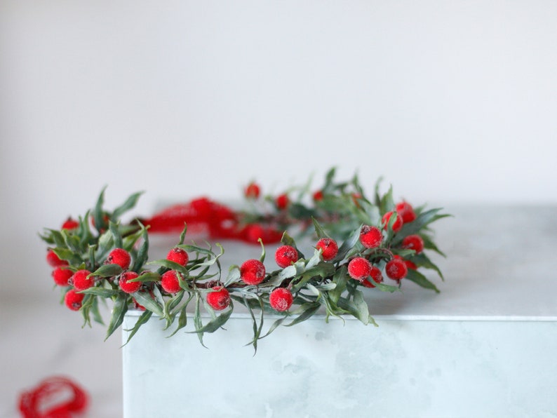 Red Berry Flower Crown Hair Crown With Red Berries Wedding | Etsy