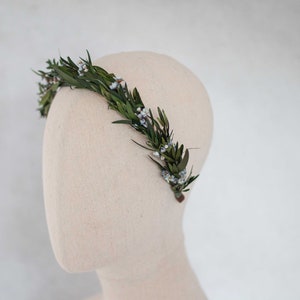 Dried Flower Hairband, Green Blue Floral Headband, Floral Hair Wreath ...
