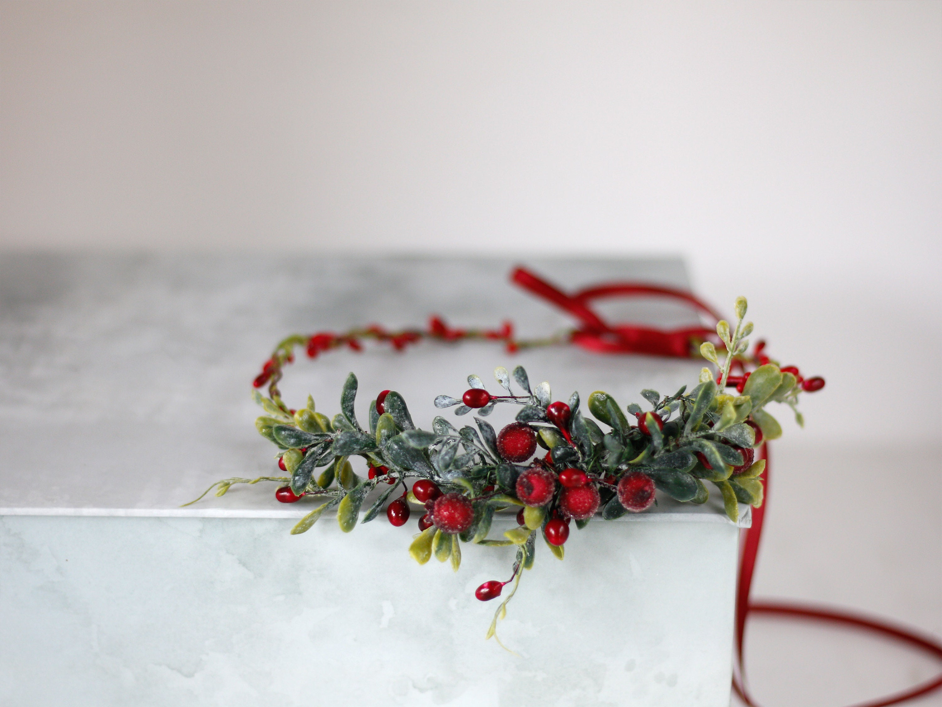 Winter Crown Red Berry Flower Crown Christmas Crown Wedding | Etsy