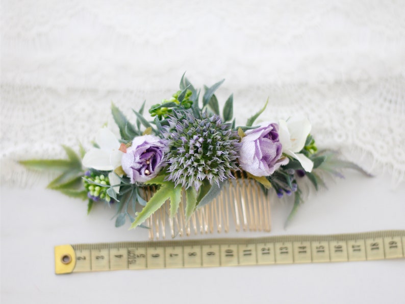 Bridal Purple Comb Purple Flower Comb Bridal Hair Comb - Etsy